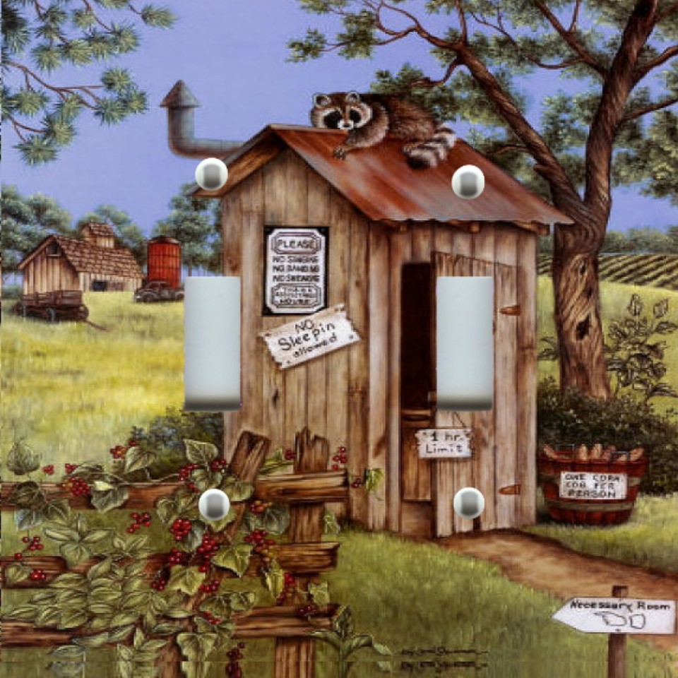 Light Switch Plate & Outlet Covers PRIMITIVE COUNTRY AMERICANA OUTHOUSE ...