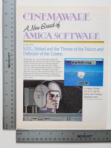 Cinemaware Amiga Software Sdi Sinbad Throne Falcon Defender Print ...