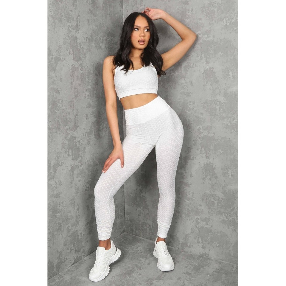 Belly Fat Hiding Yoga Pants High Rise Honeycomb Texture Womens Yoga ...