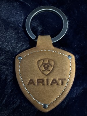 Ariat Brown Leather Keychain Key Ring | eBay