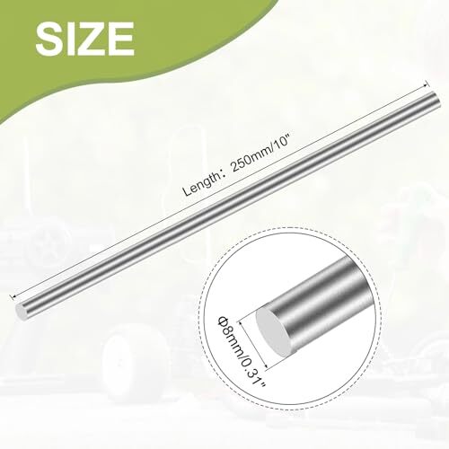 304 Stainless Steel Round Rod 8mm x 250mm 5pcs Metal Solid Shaft Rods ...