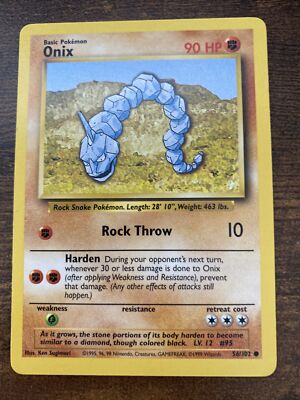 Pokémon TCG Onix Base Set 56/102 Regular Unlimited Common | eBay