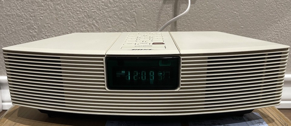 Bose Wave Radio Cream Alarm Clock AWR1-1W W/Remote Tested Works Power ...