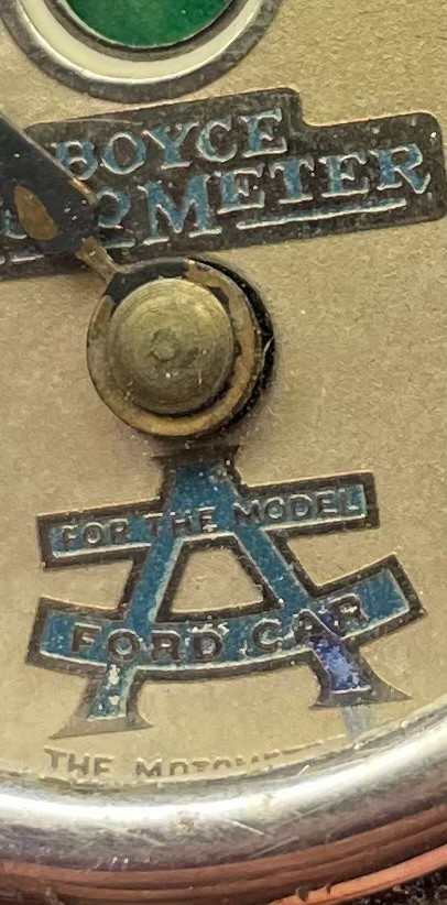 BOYCE MOTOMETER RED BALL TEMPERATURE GAUGE "Model A Ford" ON FACEPLATE ...