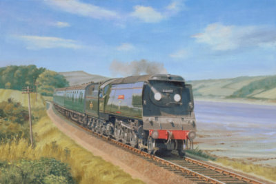 34007 Wadebridge Bulleid Pacific BR Southern Railway Train Painting Art ...