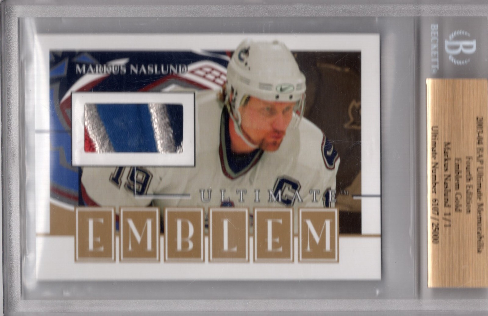 2003-04 BAP Ultimate Memorabilia Emblem Gold Markus Naslund 1/1 | eBay