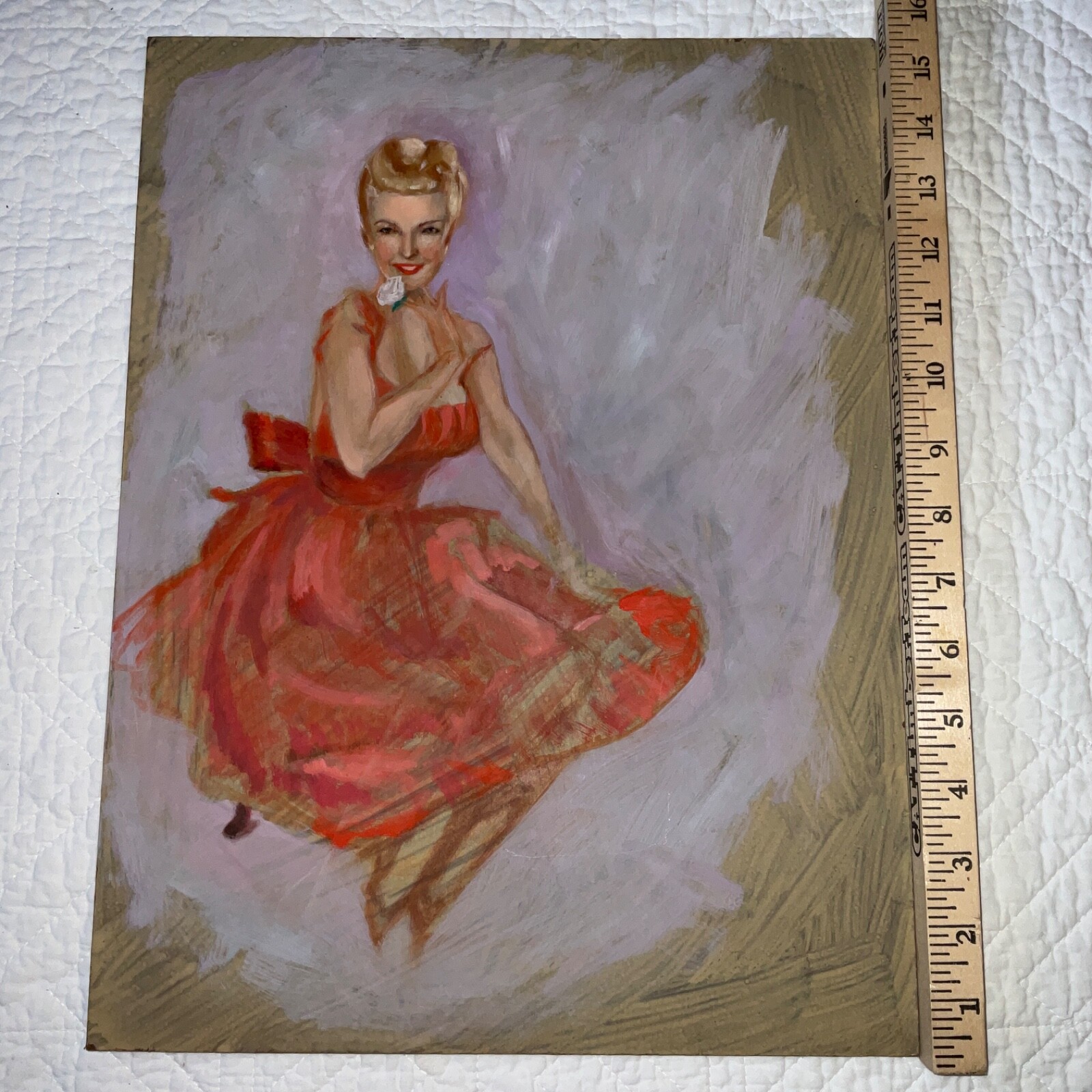 woman portrait original oil painting hand painted Vintage 80s Gil ...
