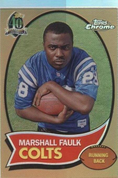 1996 Topps Chrome - 40th Anniversary Retro Marshall Faulk #15 Refractor ...