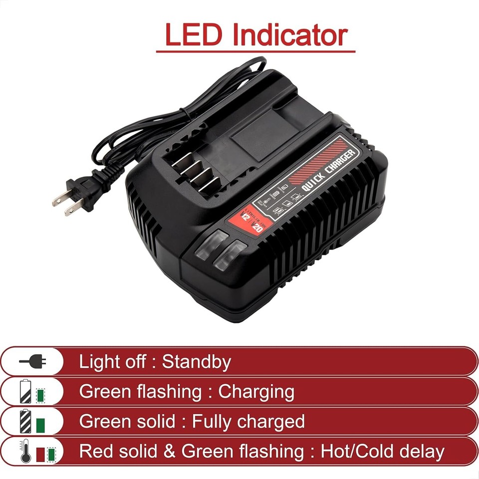 2PACK 20Volt For Craftsman V20 6.0Ah Li-ion Battery CMCB204 CMCB202 ...