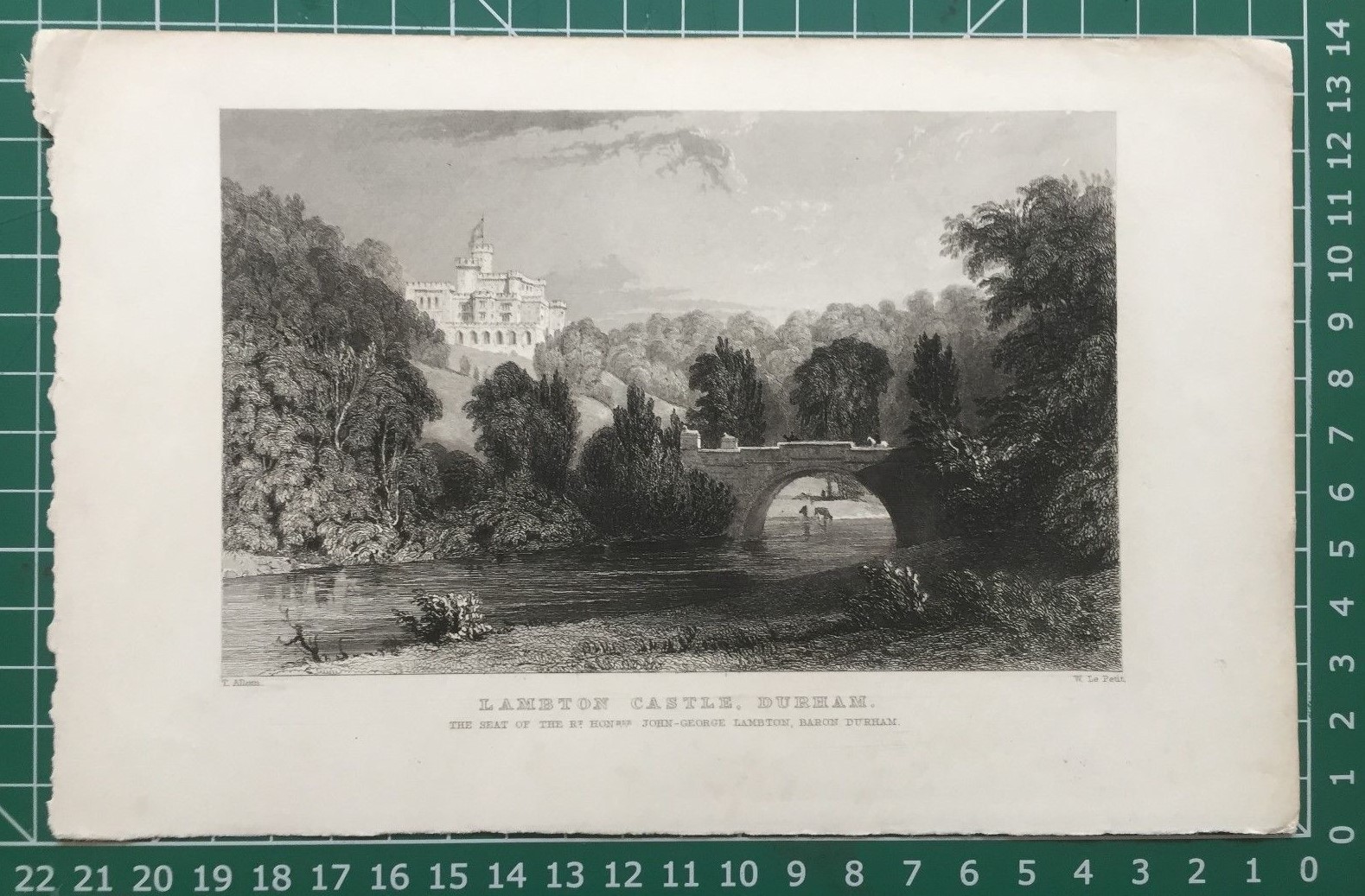 1834 Antique Print; Lambton Castle, Durham after Thomas Allom | eBay UK