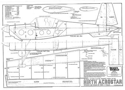 HIRTH Hi 27 ACROSTAR (Spannweite 1065 mm). Modellbauplan RC mit ...