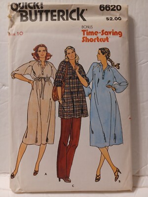 Quick Butterick 6620 Size 10 Maternity Dress, Belt, Tunic & Pants | eBay