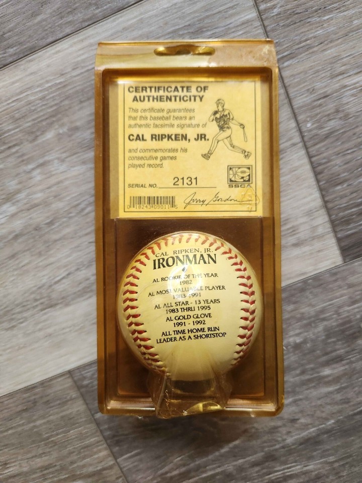Cal Ripken Jr. Iron Man Commemorative Baseball Facsimile Signature With ...