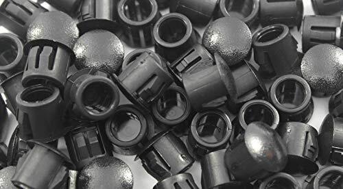 3/8" Hole Nylon Locking Panel Plugs Black/White Dome Cover 15/32" Top ...