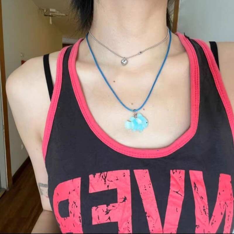 Geometry Clownfish Aesthetic Necklace Fashion Simple Clavicle Chain ...