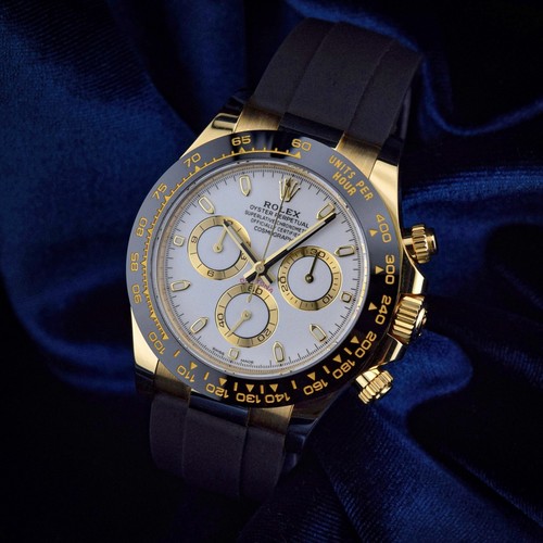 Rolex Daytona Yellow Gold 116518LN Cosmograph White Dial Gold Subdials ...