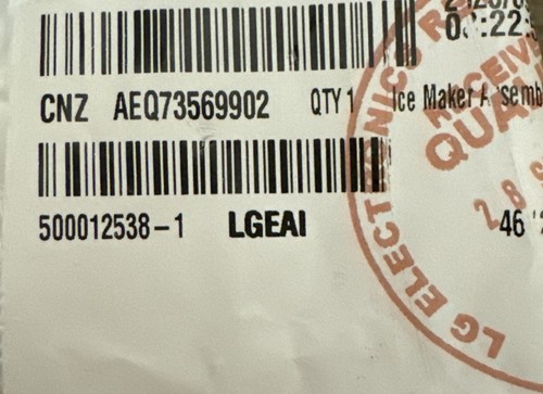 OEM GENUINE LG Ice Maker Assembly Kit AEQ73569902 | eBay