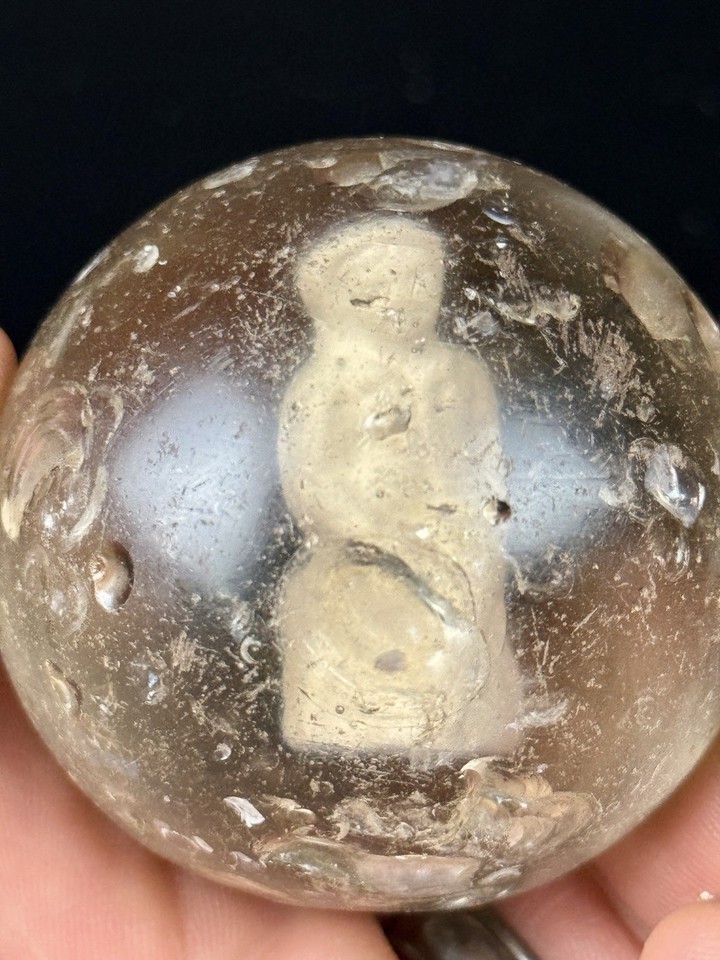 P7 Antique Germany 2" Sulfide Marble BOY ON STUMP w/ Original Pontil ...