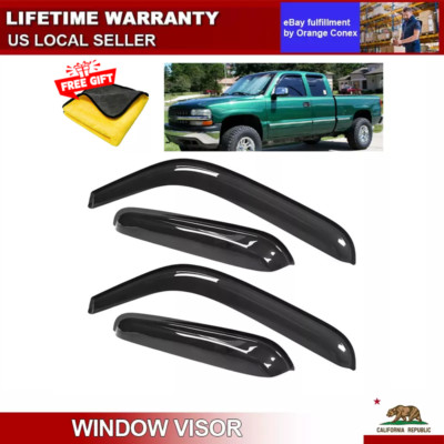 Fits 99-06 Chevy Silverado Sierra Extended Cab Window Visors Rain Sun ...