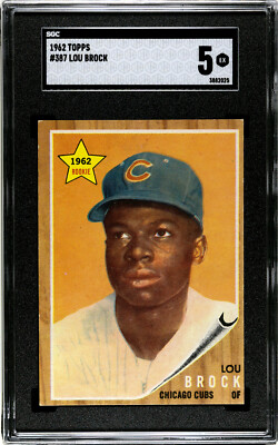 1962 TOPPS #387 LOU BROCK SGC 5 ROOKIE 3882025 | eBay