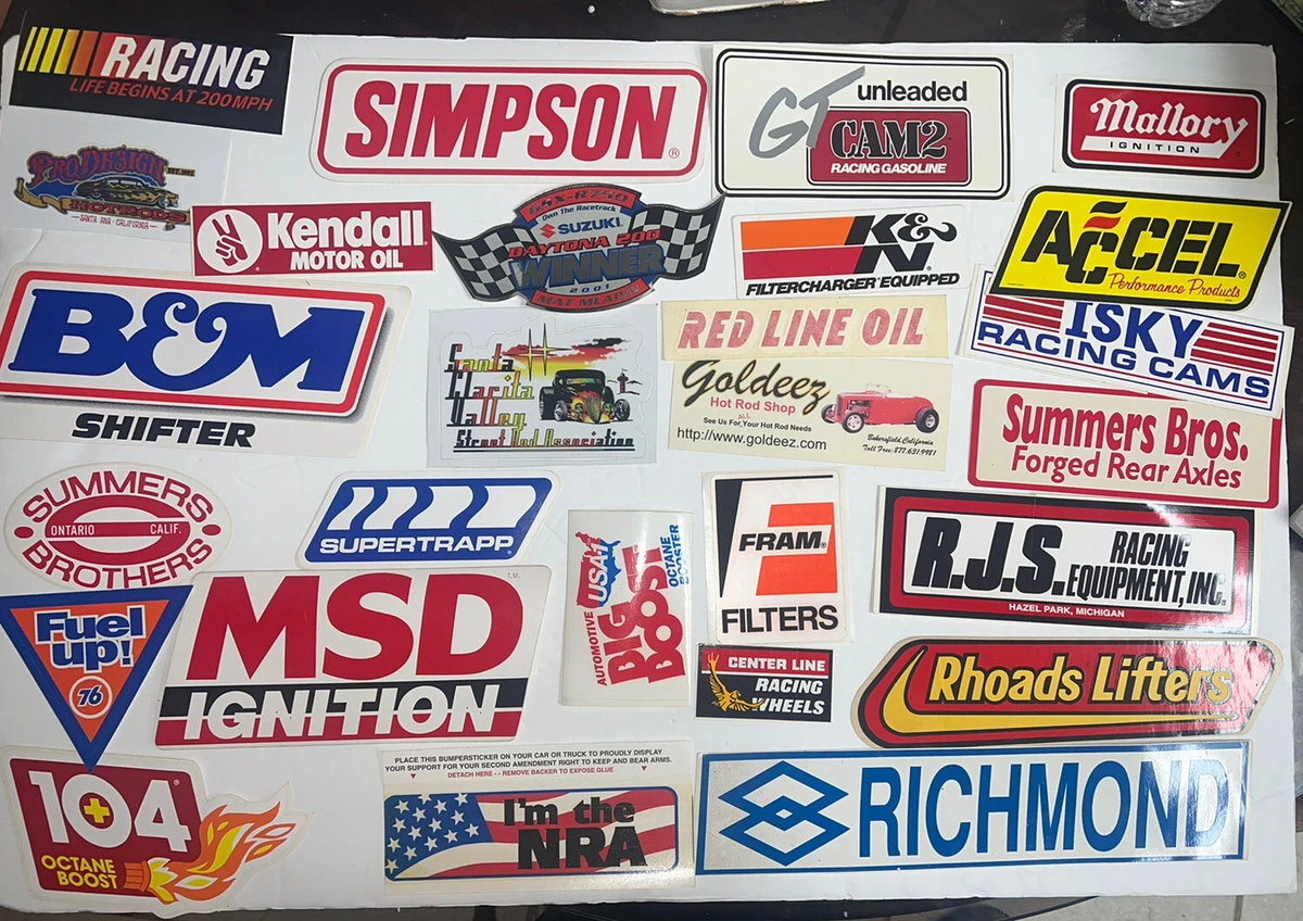 Vintage Race Car Stickers