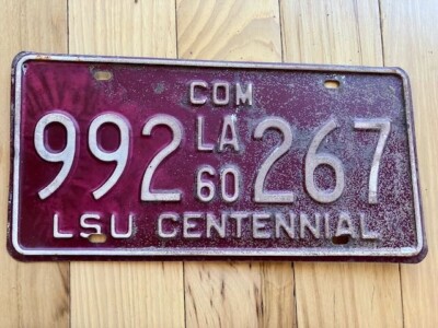 1960 Louisiana License Plate / LSU Centennial | eBay