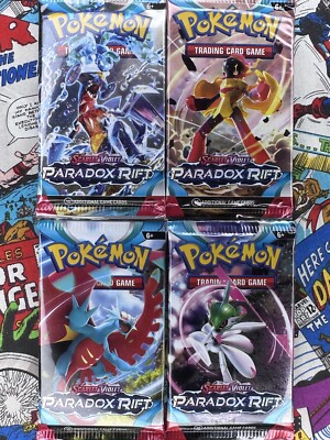 Pokemon (4) Sealed Packs Scarlet & Violet: Paradox Rift Complete Art ...