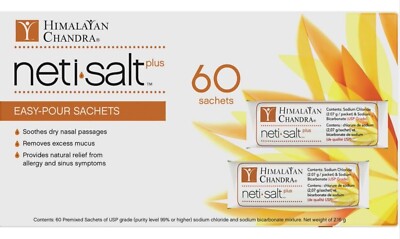 Himalayan Chandra Neti*Salt Resealable Bag of 60 Premixed Sachets ...