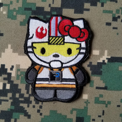 Cartoon Hello Kitty Jedi Hook Patch Embroidered Militray Tactical Badge ...