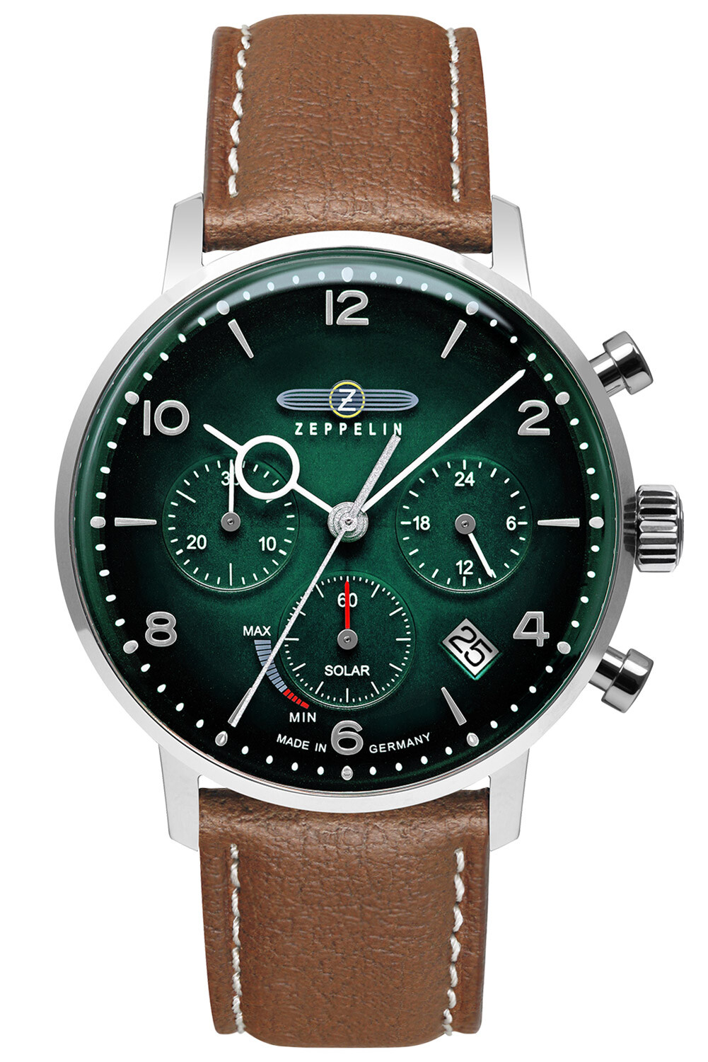 Zeppelin Men's Watch Solar Chronograph LZ129 Hindenburg Braun / Green ...