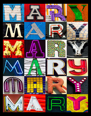 MARY Name Poster featuring photos of actual sign letters | eBay