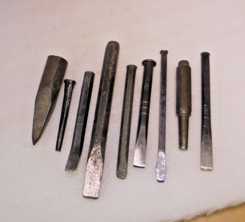 Lot of 9 Vintage Misc. Masonry Cold Stone Chisels and Punches | eBay