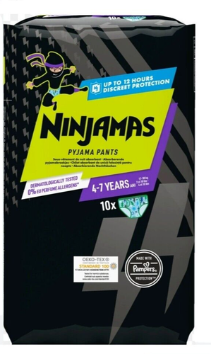 💚 NINJAMAS 💚 PAQUET 10 CULOTTES PAMPERS PIPI AU LIT ÉNURÉSIE GARÇON 4 à ...