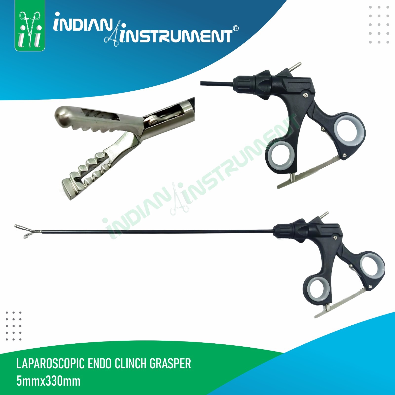 Laparoscopic SS Endo clinch Grasper 5mmx330mm Surgical Instruments CE ...