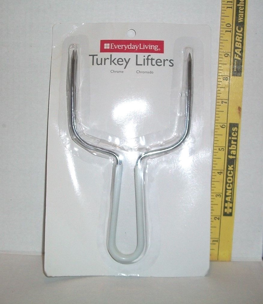 EVERYDAY LIVING CHROME TURKEY LIFTERS NEW ON CARD SET OF 2 | eBay