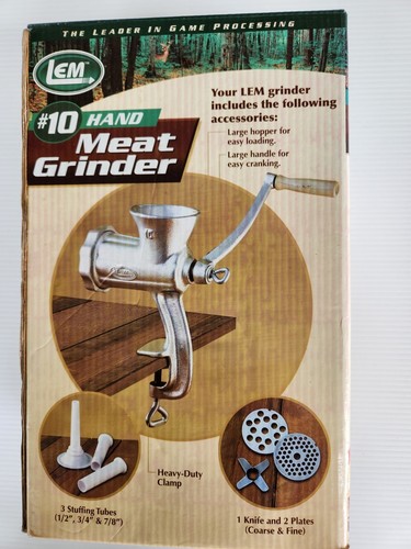 Hand Crank Grinder LEM Cast Iron Hand Grinder - #10 Clamp-On Meat ...
