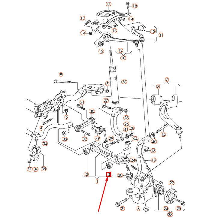 NEW AUDI A4 B8 FRONT OUTER BONDED RUBBER BUSH 4E0407181B 4E0-407-181-B ...