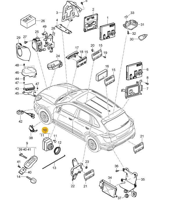 Genuine+Porsche+Cayenne+Macan+Control+Module+Unit+by+Ignition+Switch+ ...