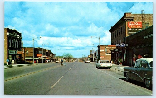 NEWBERRY, MI Michigan ~ STREET SCENE Falls Hotel 1964 Cars Luce County ...