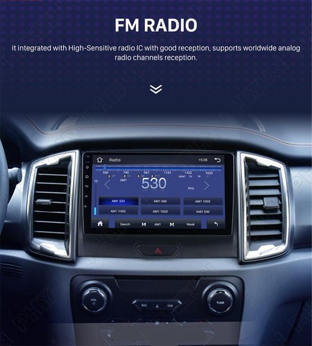 9'' Android 10.0 Stereo Radio Player GPS Navigation FM For Ford Ranger ...