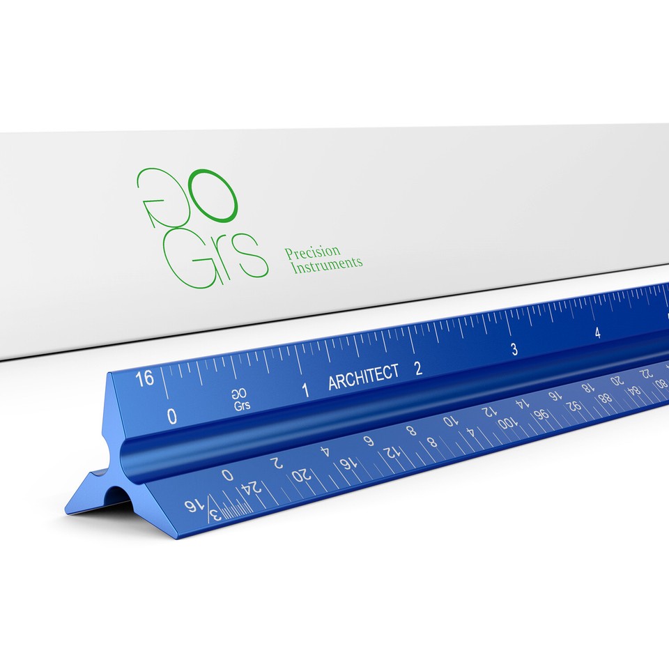 Architectural Scale Ruler, Metal Ruler of Solid Aluminum, 12 inch ...