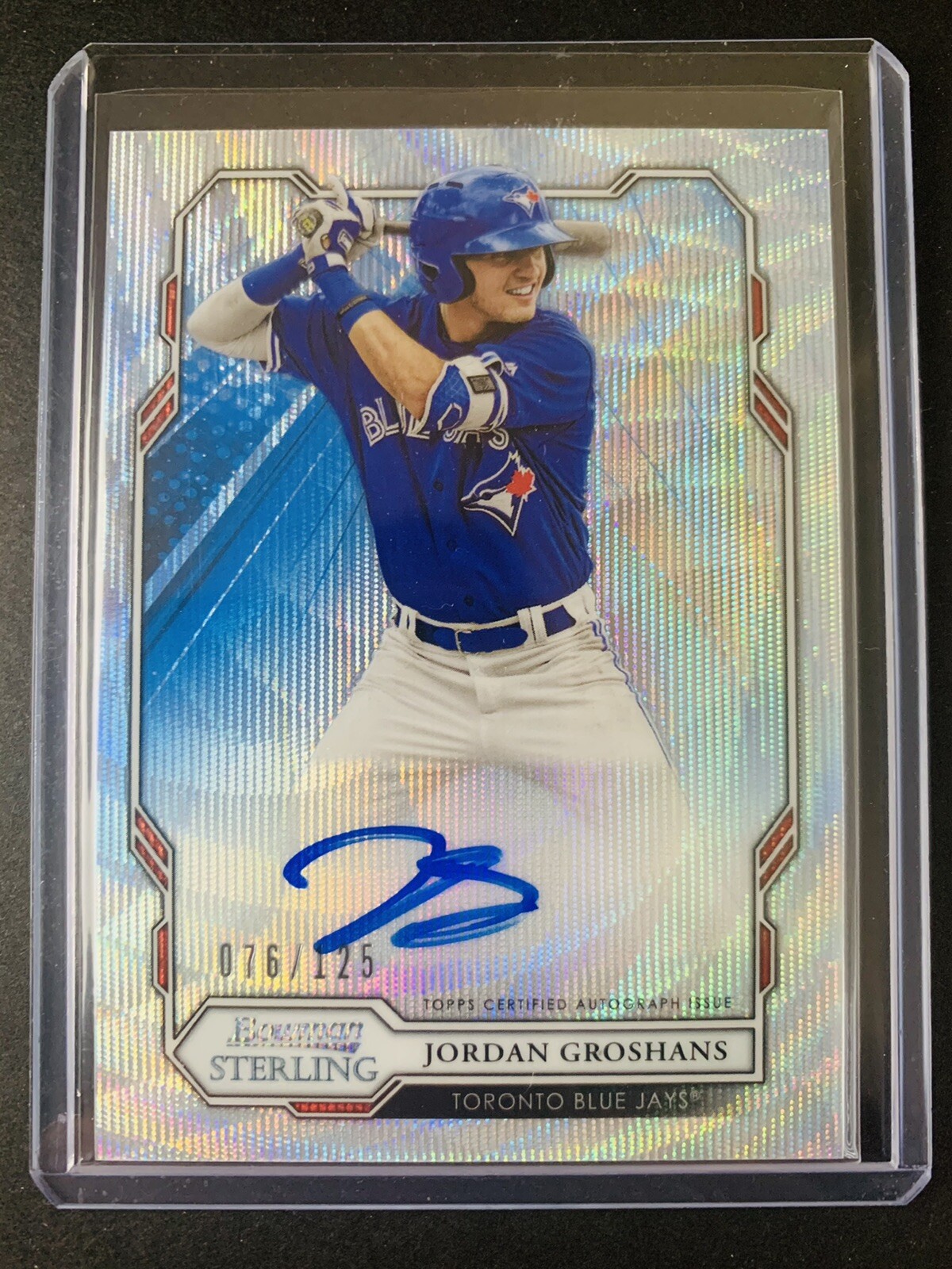 2019 BOWMAN STERLING JORDAN GROSHANS WAVE REFRACTOR AUTO #/125 BSPA-JG ...
