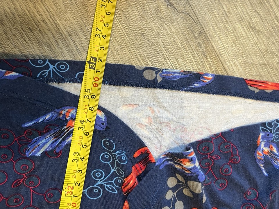 Joe Browns Size 12 Blue Jersey Wrap Dress With Bird Design Knee Length ...