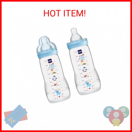 MAM Easy Active Bottle 11 Oz 2-count Fast Flow Baby Bottles With ...
