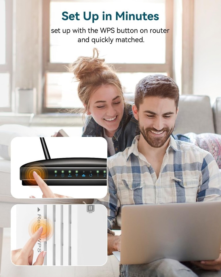 WiFi Extender, WiFi Extender Signal Booster, WiFi Booster, Covers Up to ...