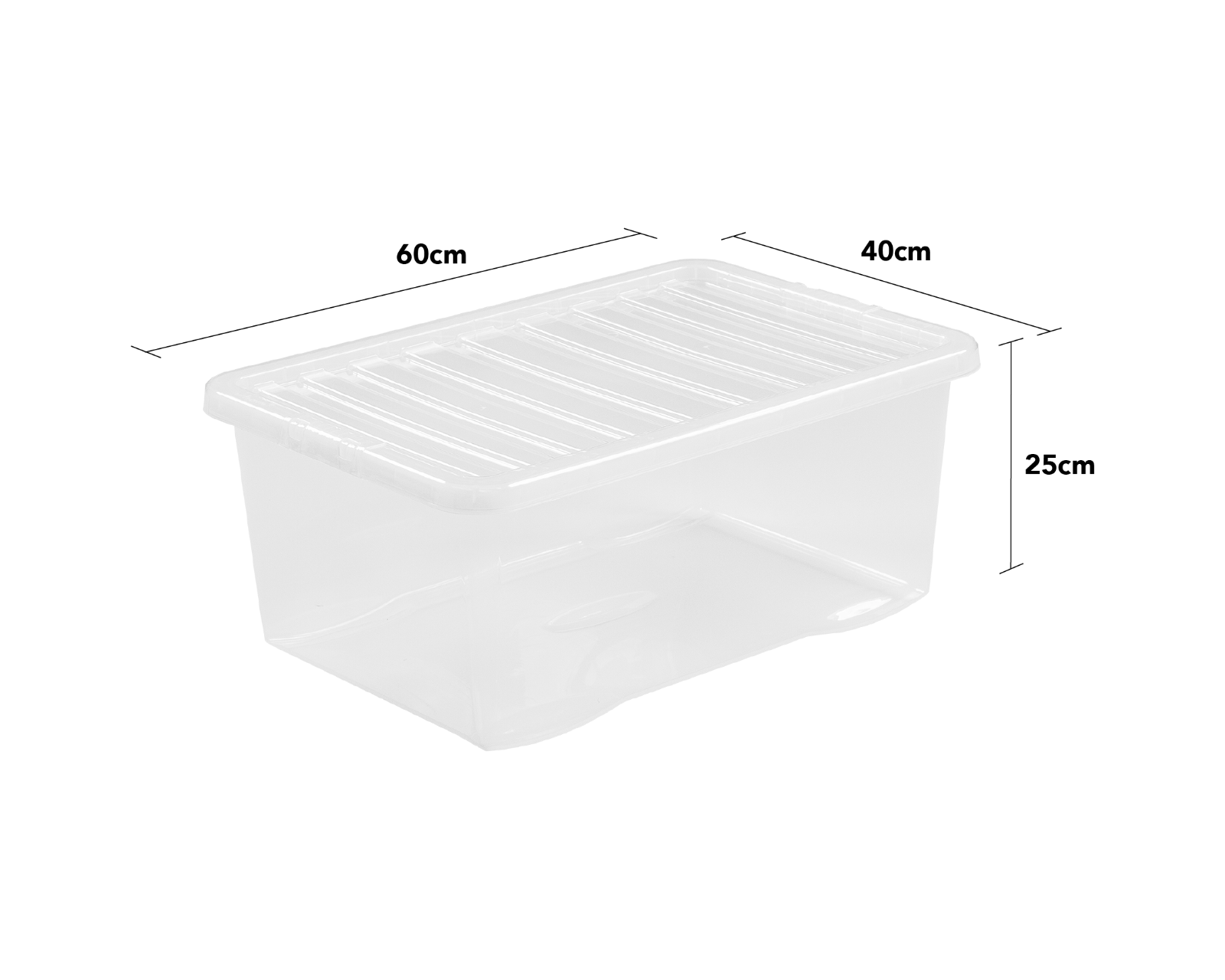 4L to 110L Storage Boxes With Lid Crystal Clear Plastic Stackable ...