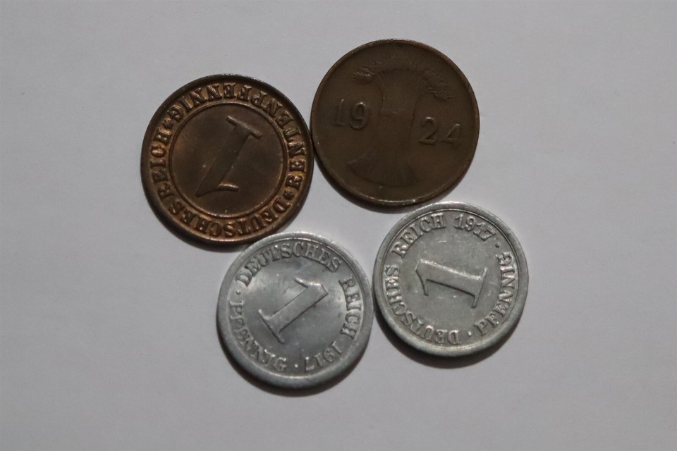 🧭 🇩🇪 GERMANY EMPIRE + WEIMAR - 4 OLD COINS B53 #225 CG44 | eBay