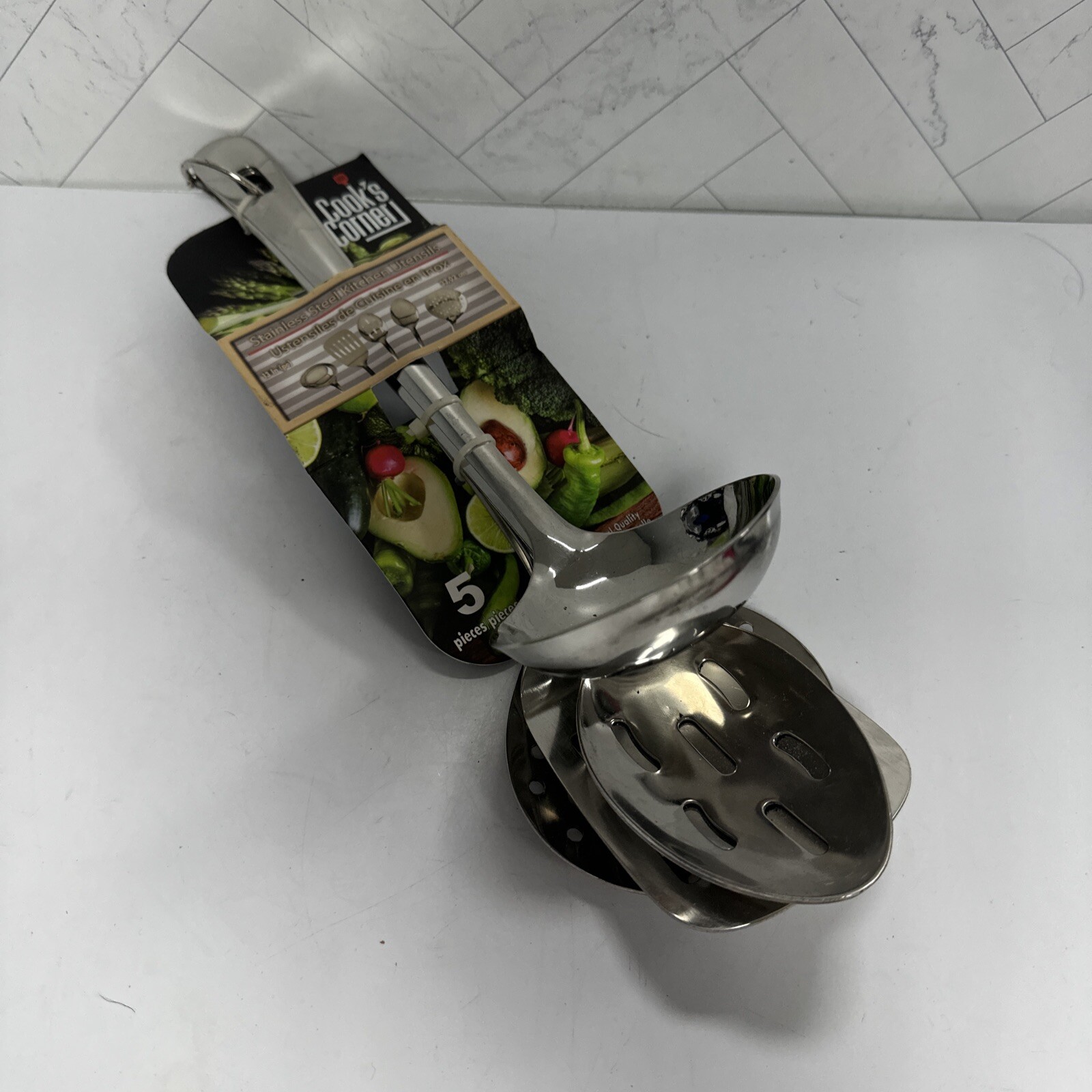 Cooks Corner 5piece Stainless Steel Kitchen Utensil Set for sale online ...