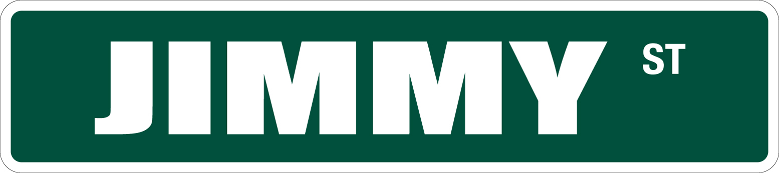 *Aluminum* Jimmy 4" x 18" Metal Novelty Street Sign SS 1982 | eBay