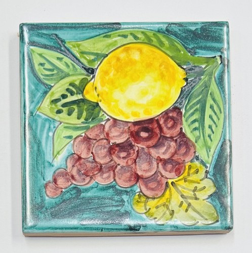 Vietri Pottery - 4’’x4’’ Lemon Tile Made by Hand in Italy | eBay